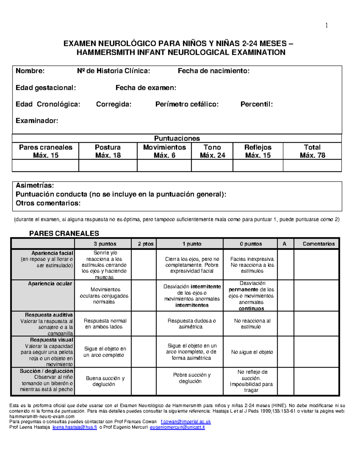 Tamizaje Hammersmith Infant Neurological Examination - Esta es la ...