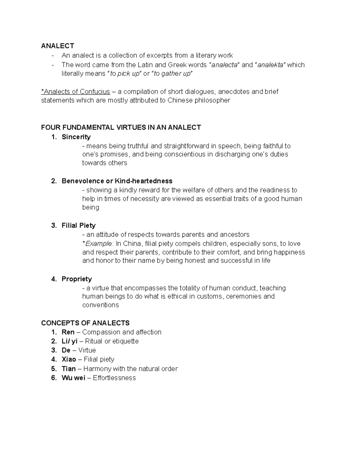 Analects: selected miscellaneous written pages - ANALECT An analect is ...