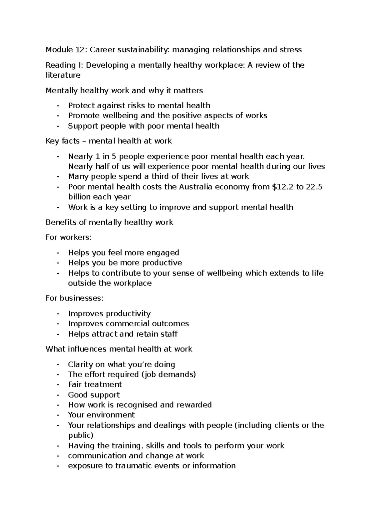 Module 12 - Module 12: Career sustainability: managing relationships ...