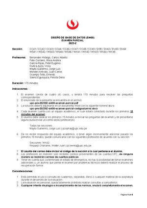 Diseño de base de datos - SI400 - UPC - Studocu