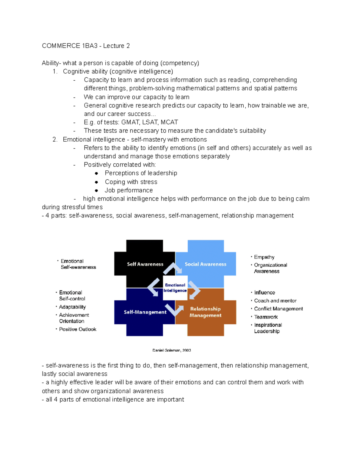 Commerce 1BA3 - Lecture 2 - COMMERCE 1BA3 - Lecture 2 Ability- what a ...