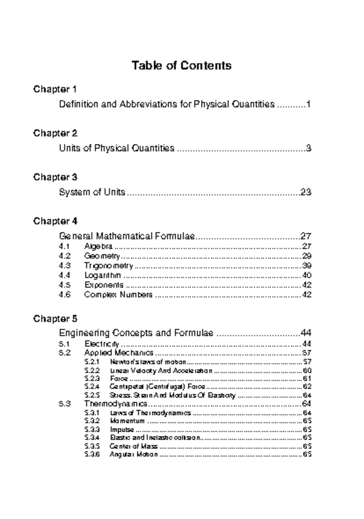 Conversion & Geometric Formulas - Table of Contents Symbol Prefix ...