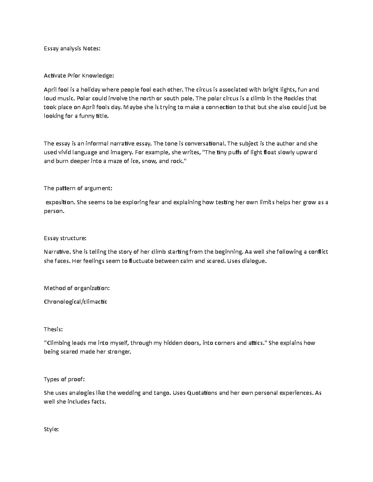 April fools day story - Questions - Essay analysis Notes: Activate ...