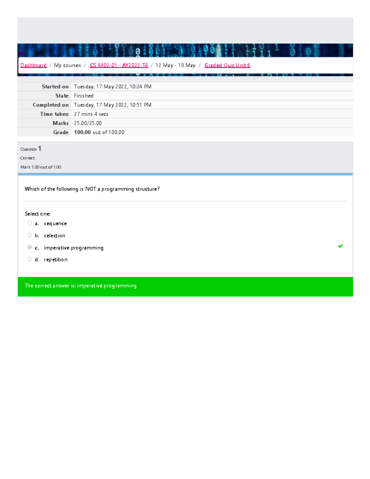 Graded Quiz Unit 6 Attempt review - Deprecated API usage: The SVG back-end is no longer ...