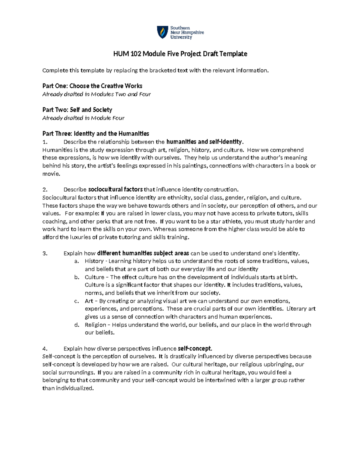 HUM 102 Module Five Project Draft Template - HUM 102 Module Five ...