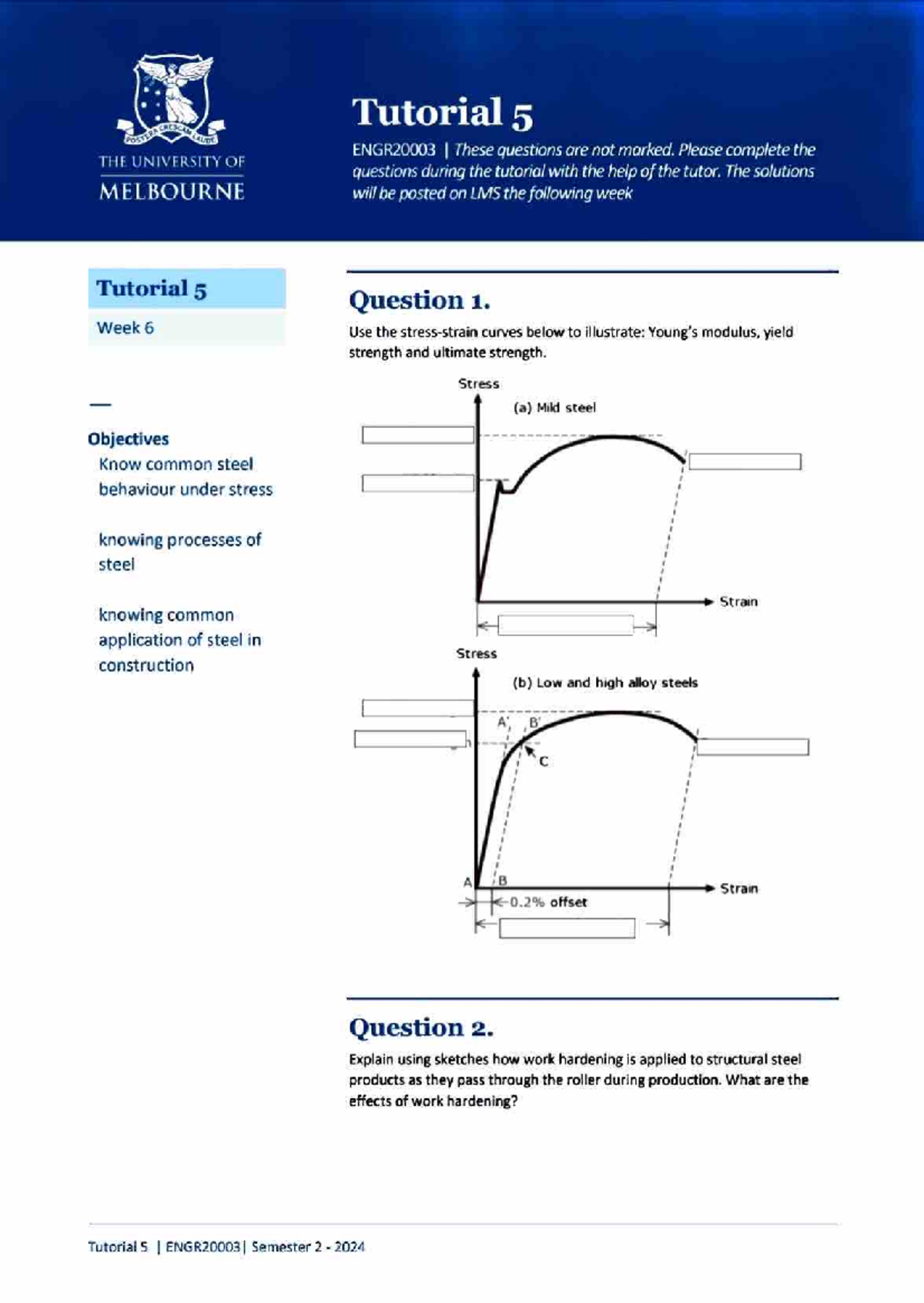 Tutorial sheet 5 - Tutorial 5 CRESCAM AUDE I These questions are not marked. Please complete the ...