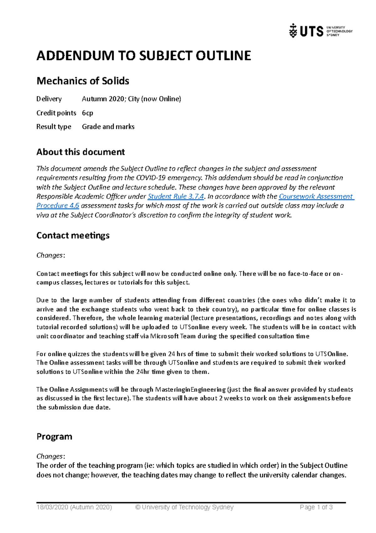 MOS Subject O - ADDENDUM TO SUBJECT OUTLINE Mechanics of Solids ...