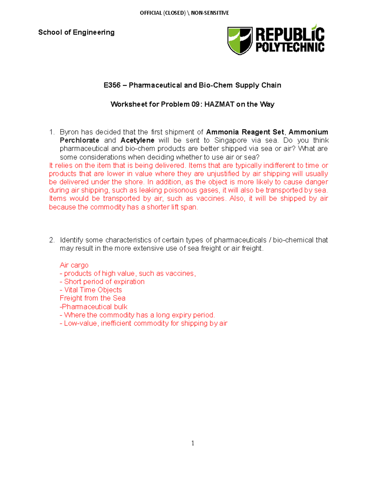 Lesson 9 pharma - 123 - School of Engineering E356 – Pharmaceutical and ...