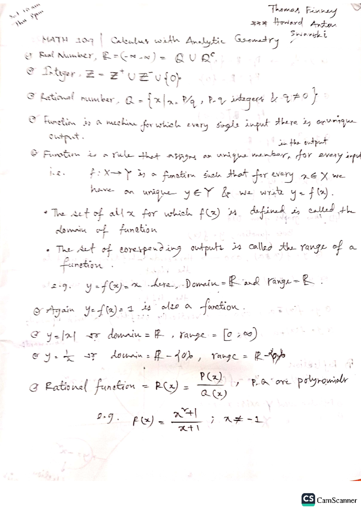 Math 1st semester 1st term - Applied Calculus - Studocu