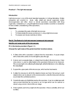 Lab Report - Chromatography and Photosynthesis - PNAP0113: BIOLOGY I ...