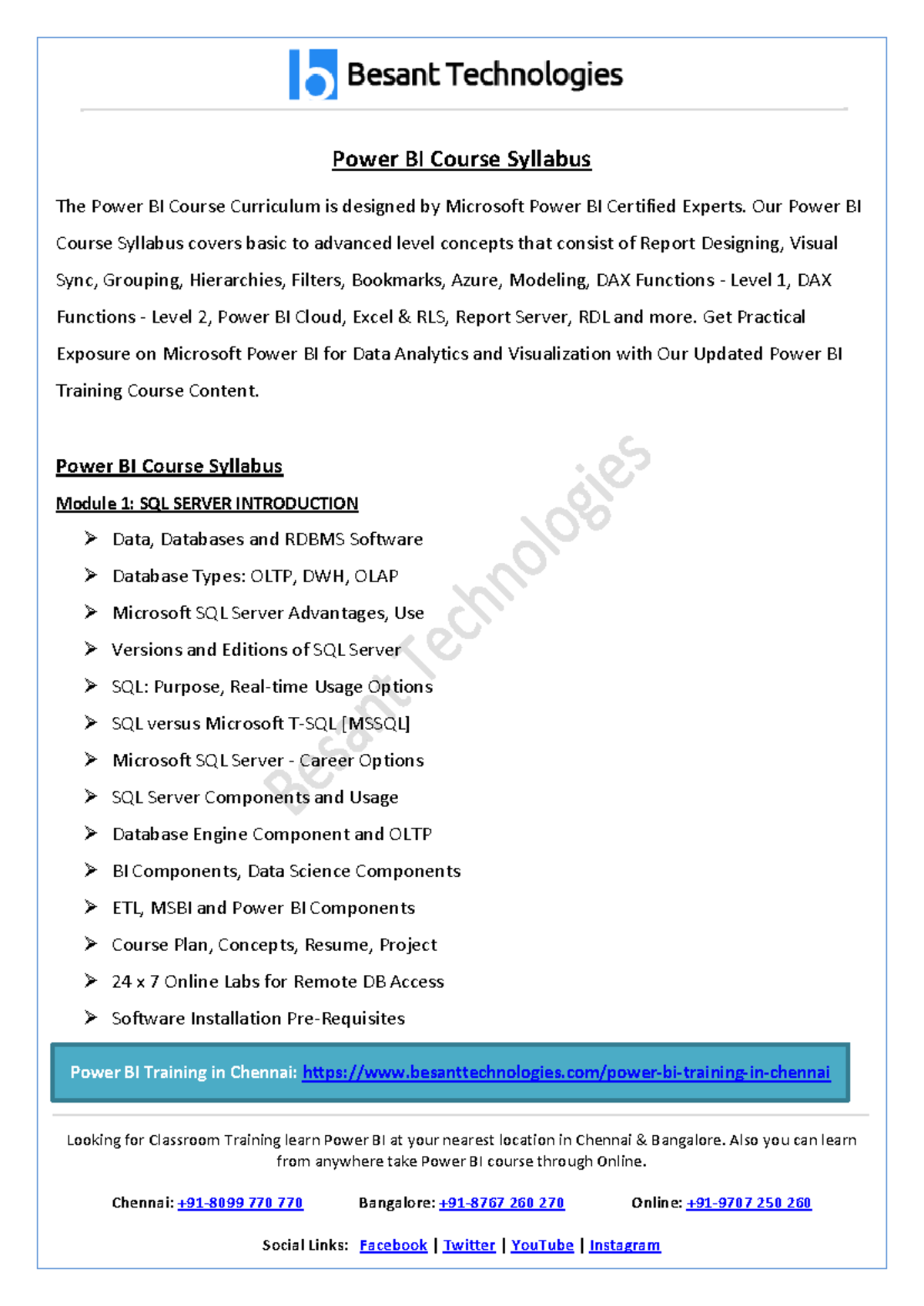 Powerbi-course-syllabus - Looking for Classroom Training learn Power BI ...