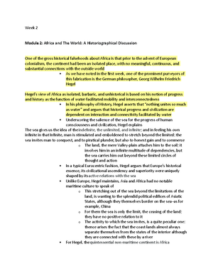 Week 8 - History of modern Africa - week 8 notes - detailed - Week 9 ...
