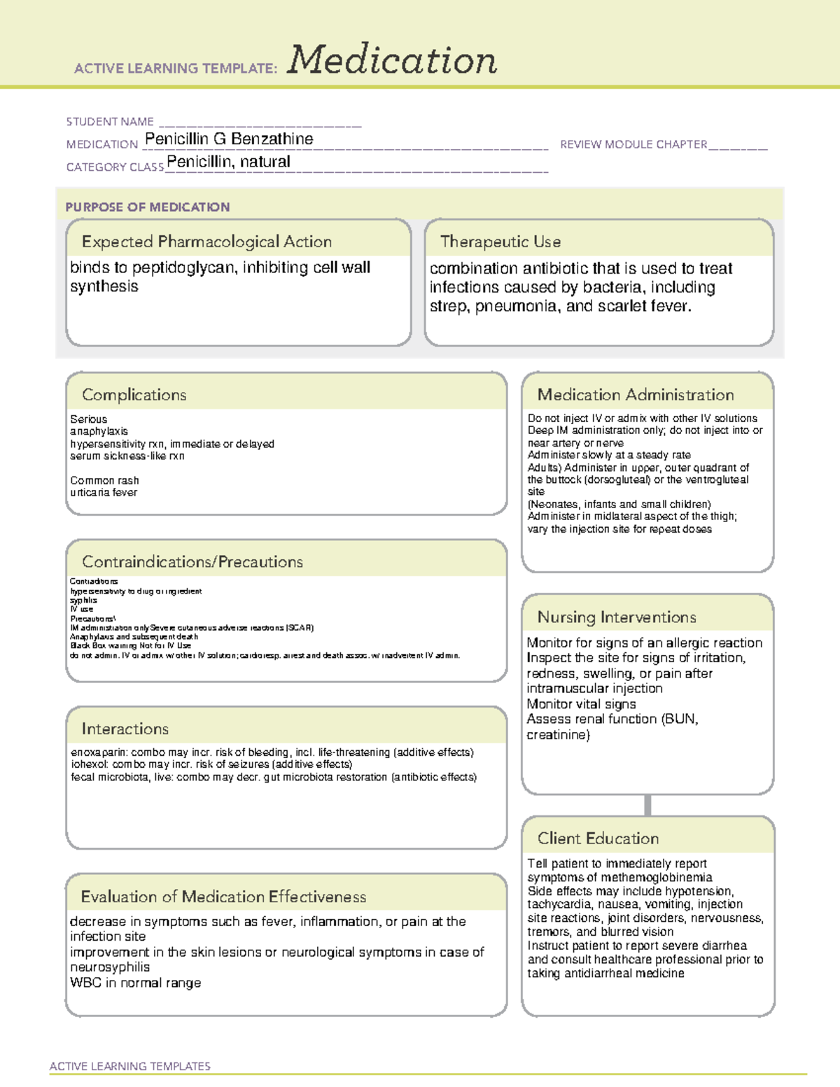 8.1 drug sheet - PAO 5410 - NSU - Studocu