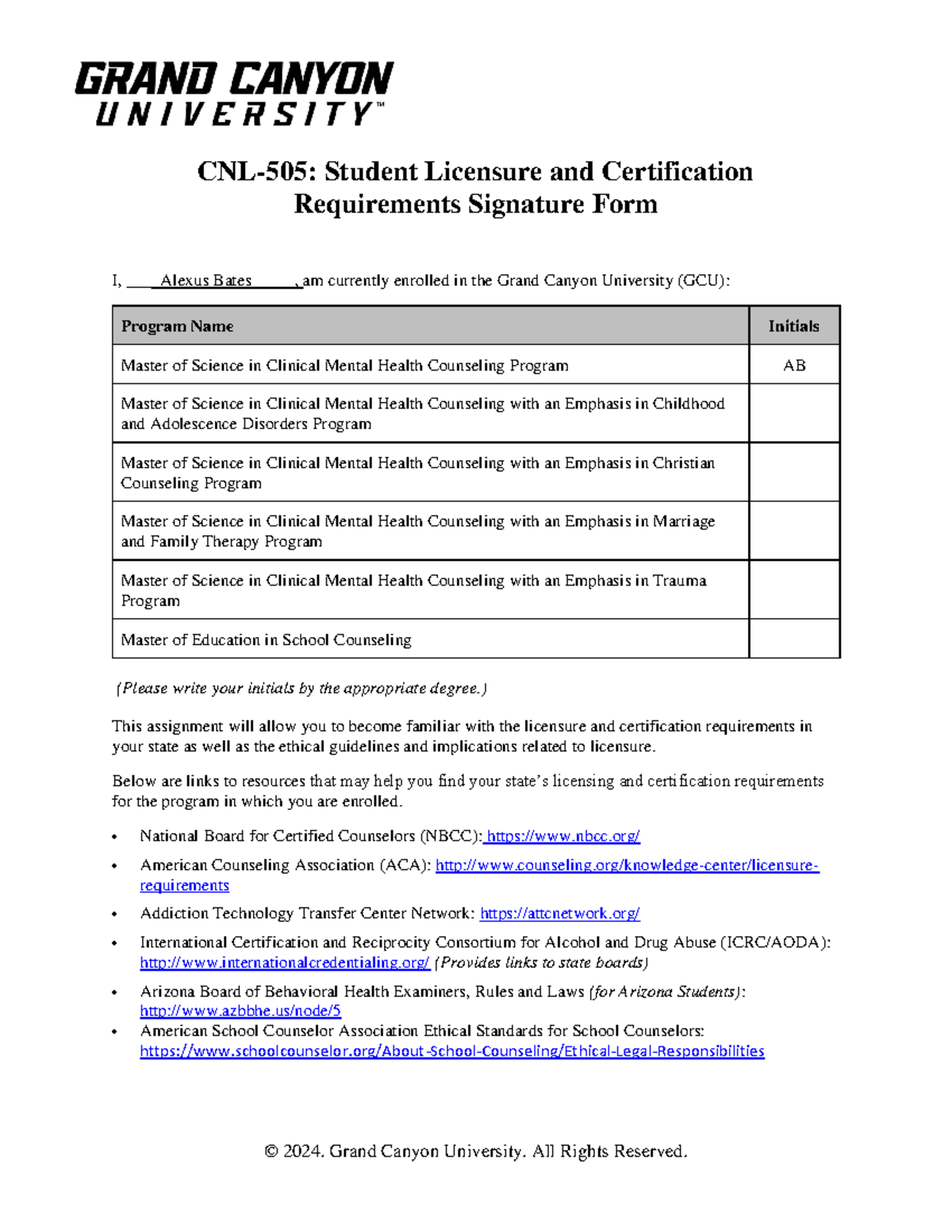 Integrative Counseling Course: Clinical Assignments and Applied ...