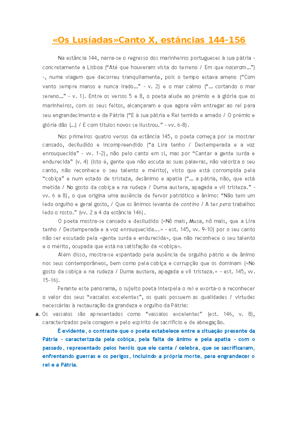 Análise Lamentações exortação est.145 156-Canto X Os Lusíadas - «Os ...