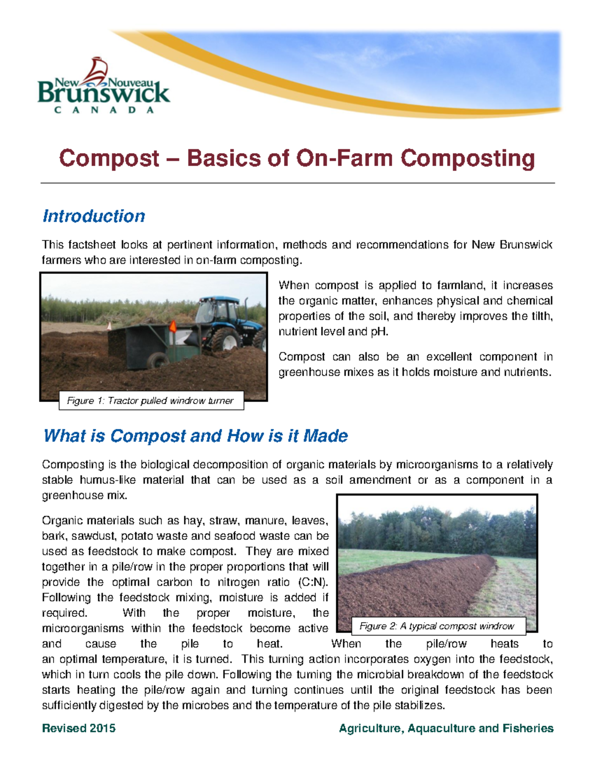 Compost – Basics of On-Farm Composting - Revised 2015 Agriculture ...