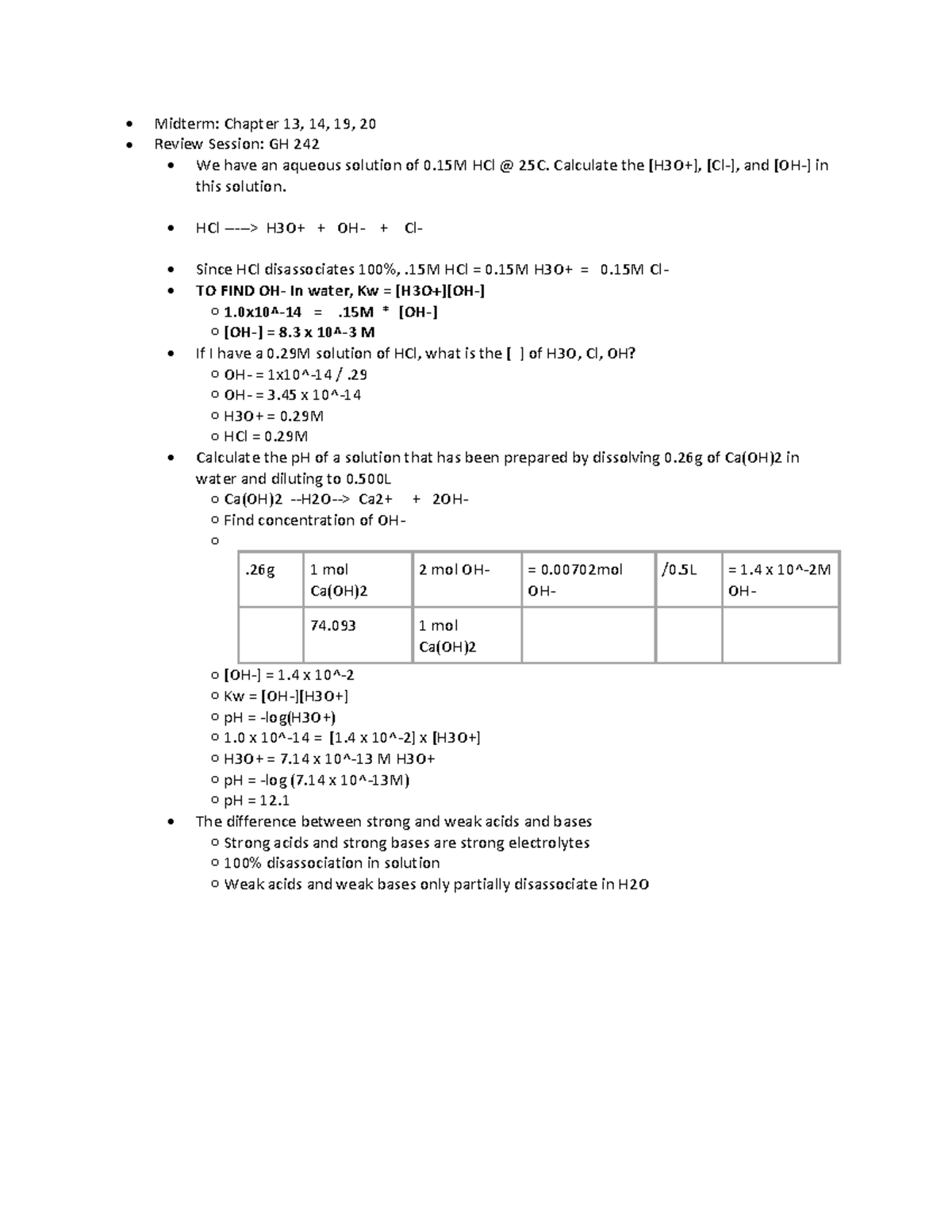 Practice Problems - Midterm - • • Midterm: Chapter 13, 14, 19, 20 ...