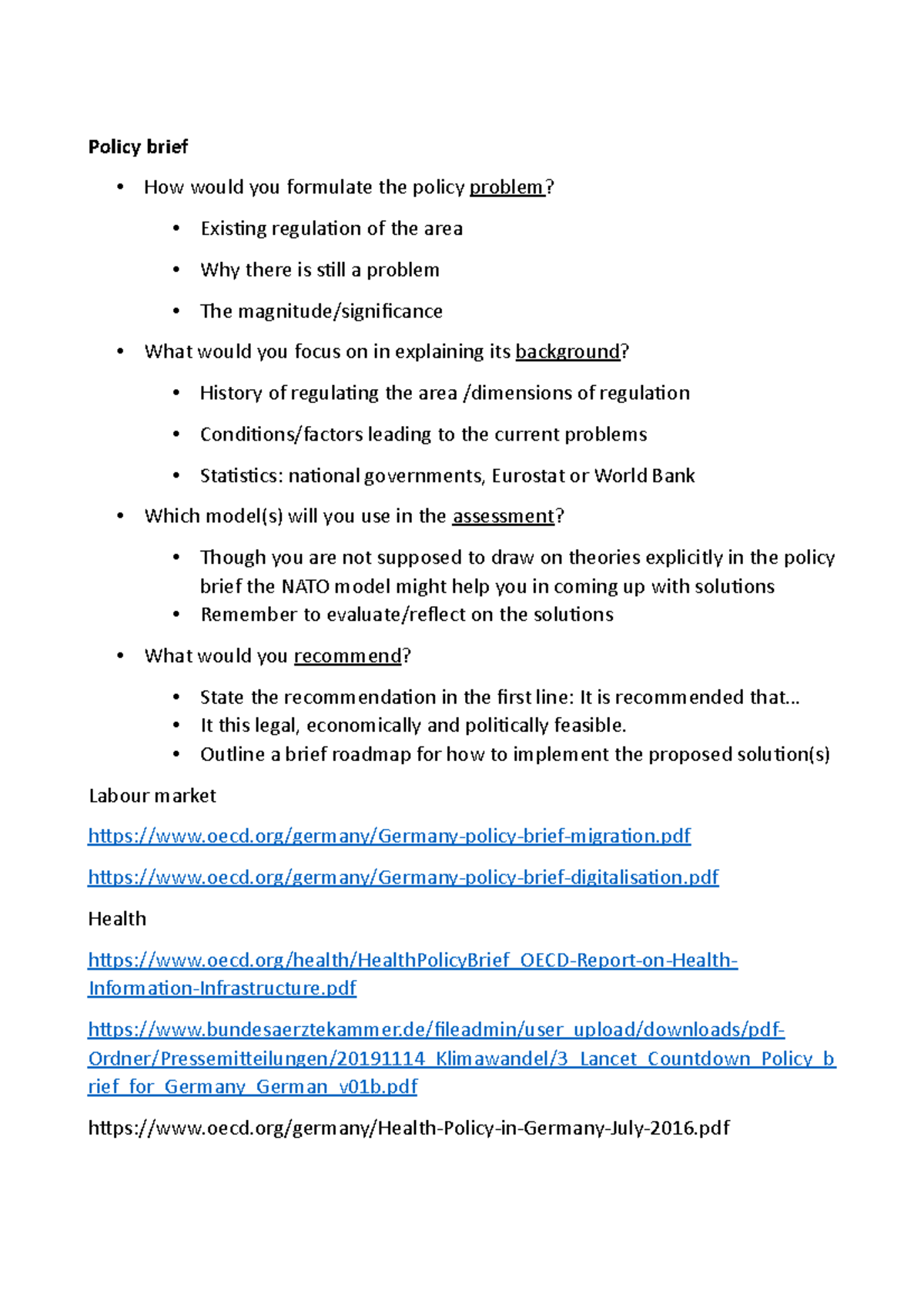 Cheat Policy brief APA - Policy brief - How would you formulate the ...