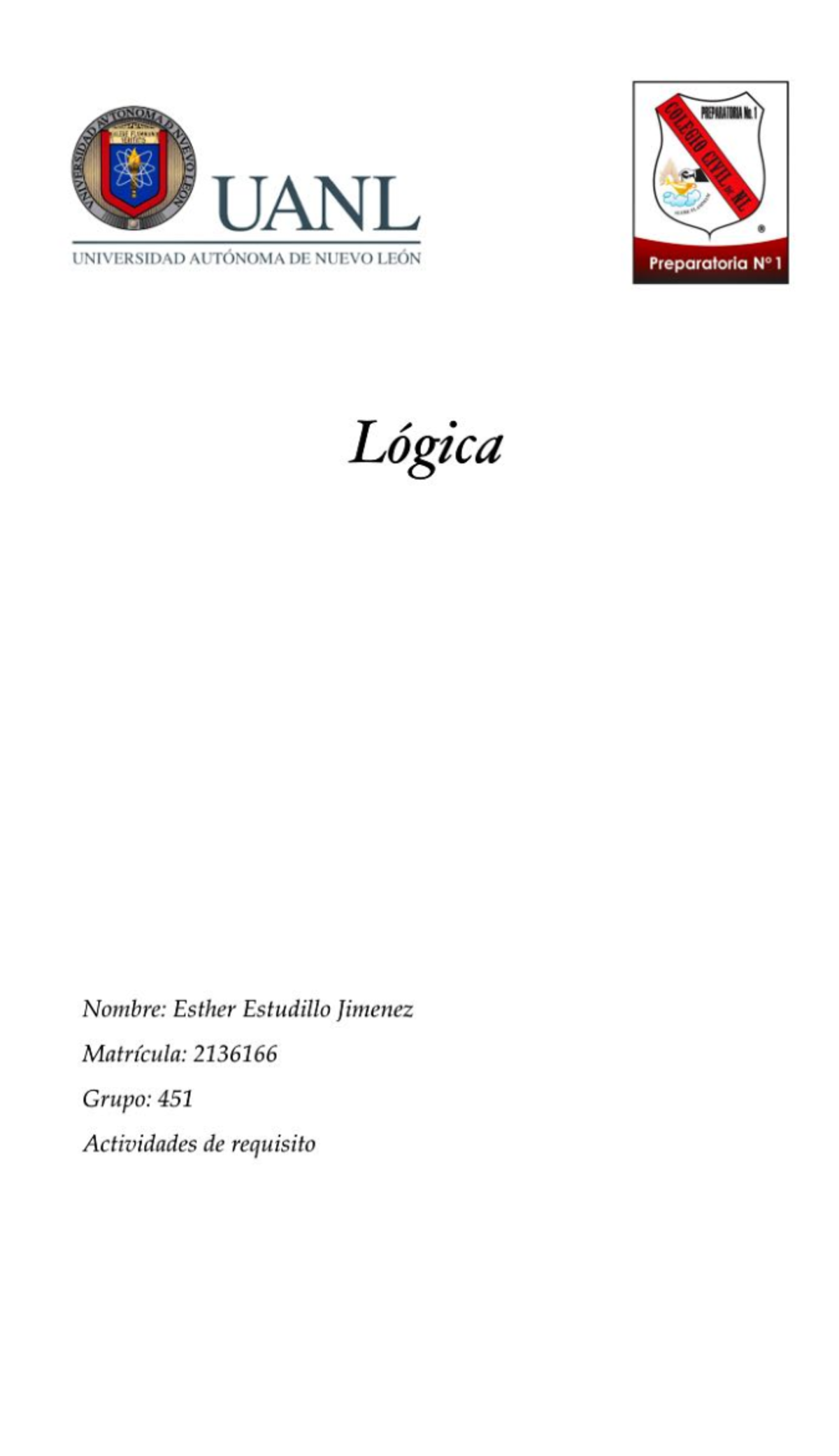 AR E2 Logica Semestre 4 - Lógica - Studocu