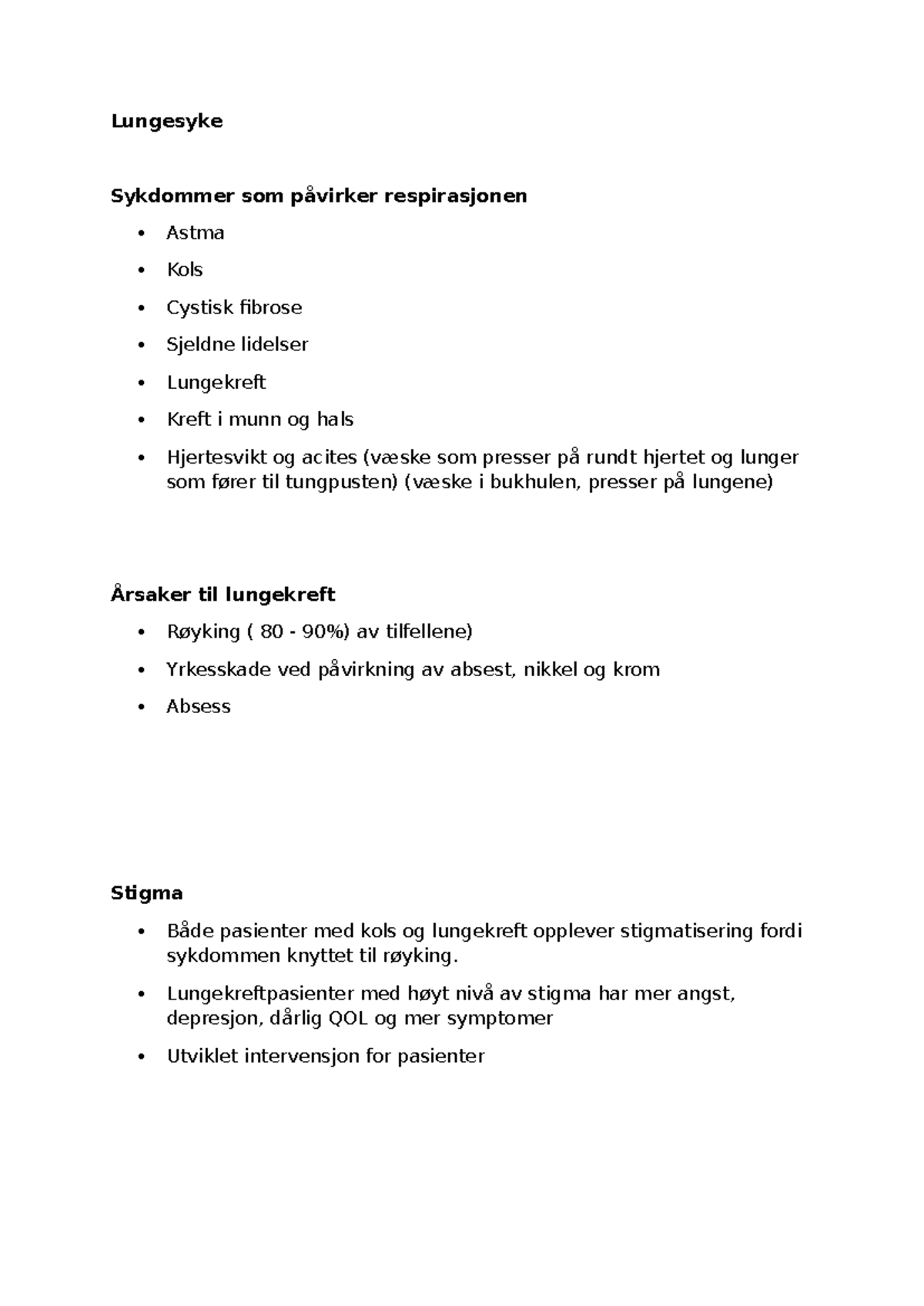 Lungesyke - sykepleie til akutt, kronisk kritisk syke - Lungesyke ...