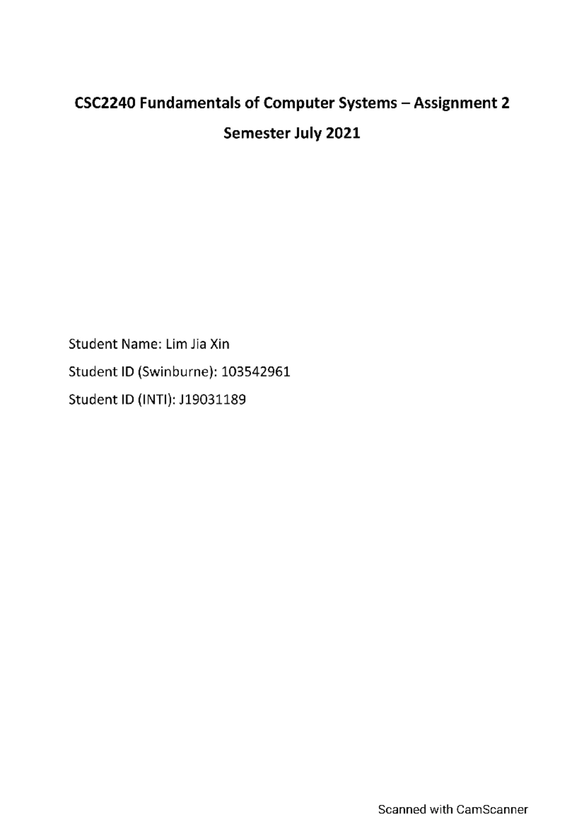 CSC2240 Assignment 2 (marked) - INTRODUCTION TO COMPUTERS & INFORMATION PROCESSING - Studocu