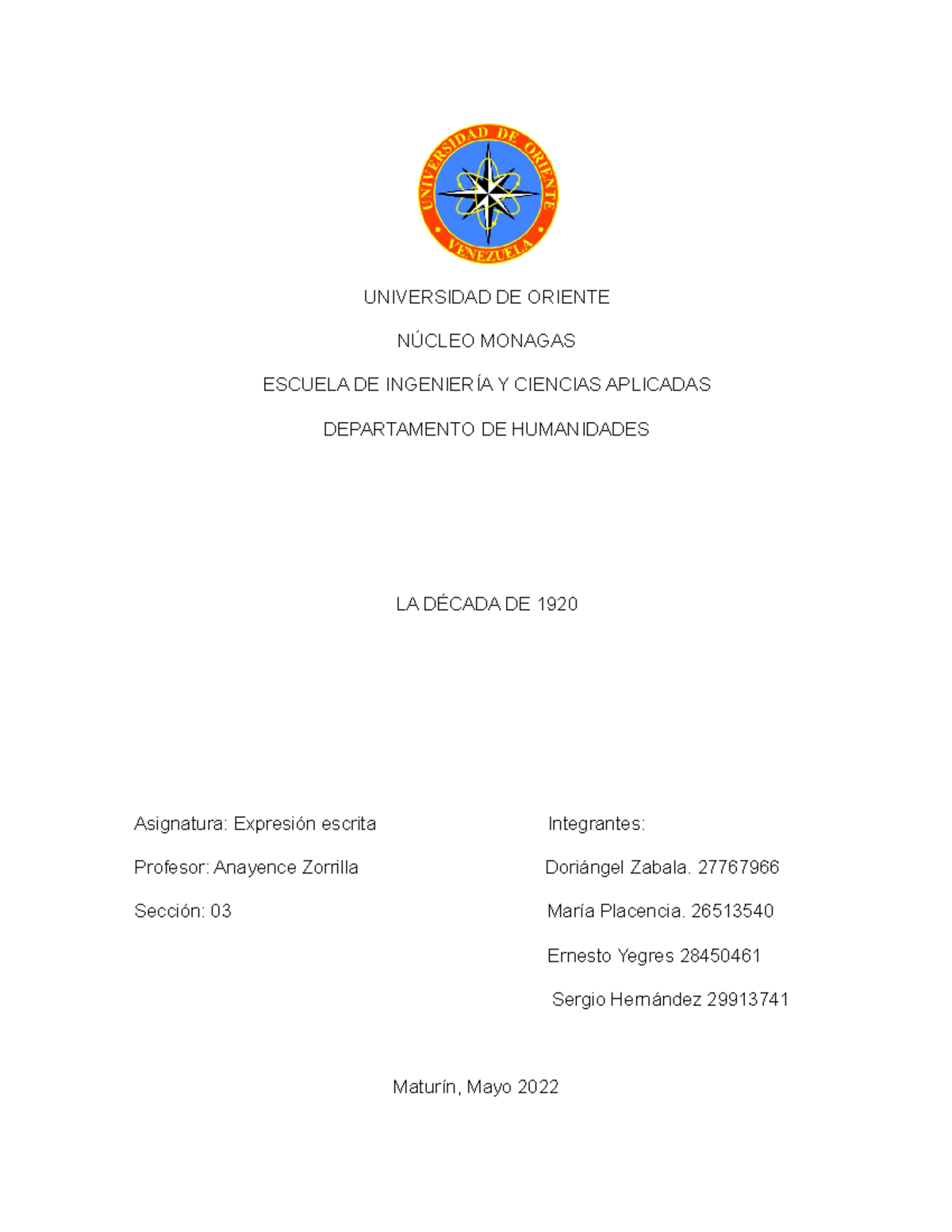 Década de 1920 en Venezuela - UNIVERSIDAD DE ORIENTE NÚCLEO MONAGAS ...