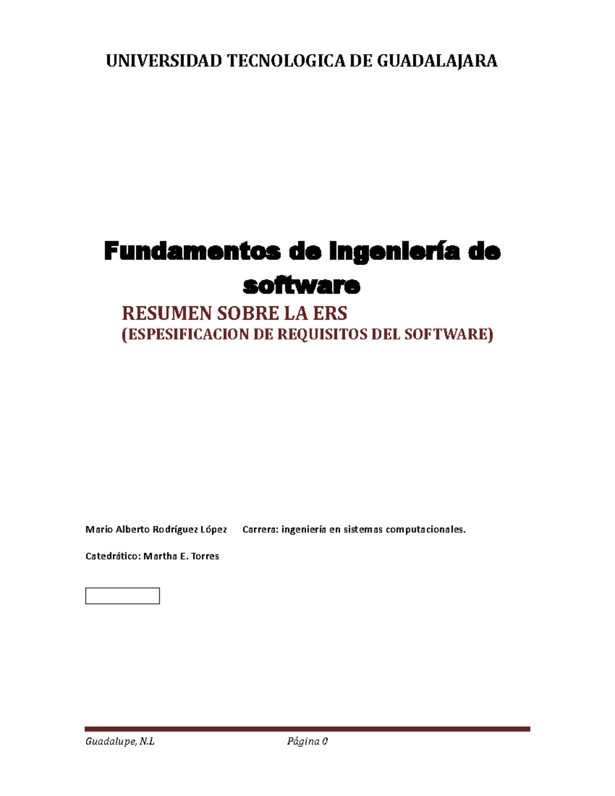 Resumen- ERS - Este documento habla sobre los objetivos y ...