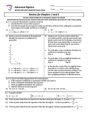 Unit Circle and graphs of Cosine Sine Remote - Advanced Algebra CLASS ...