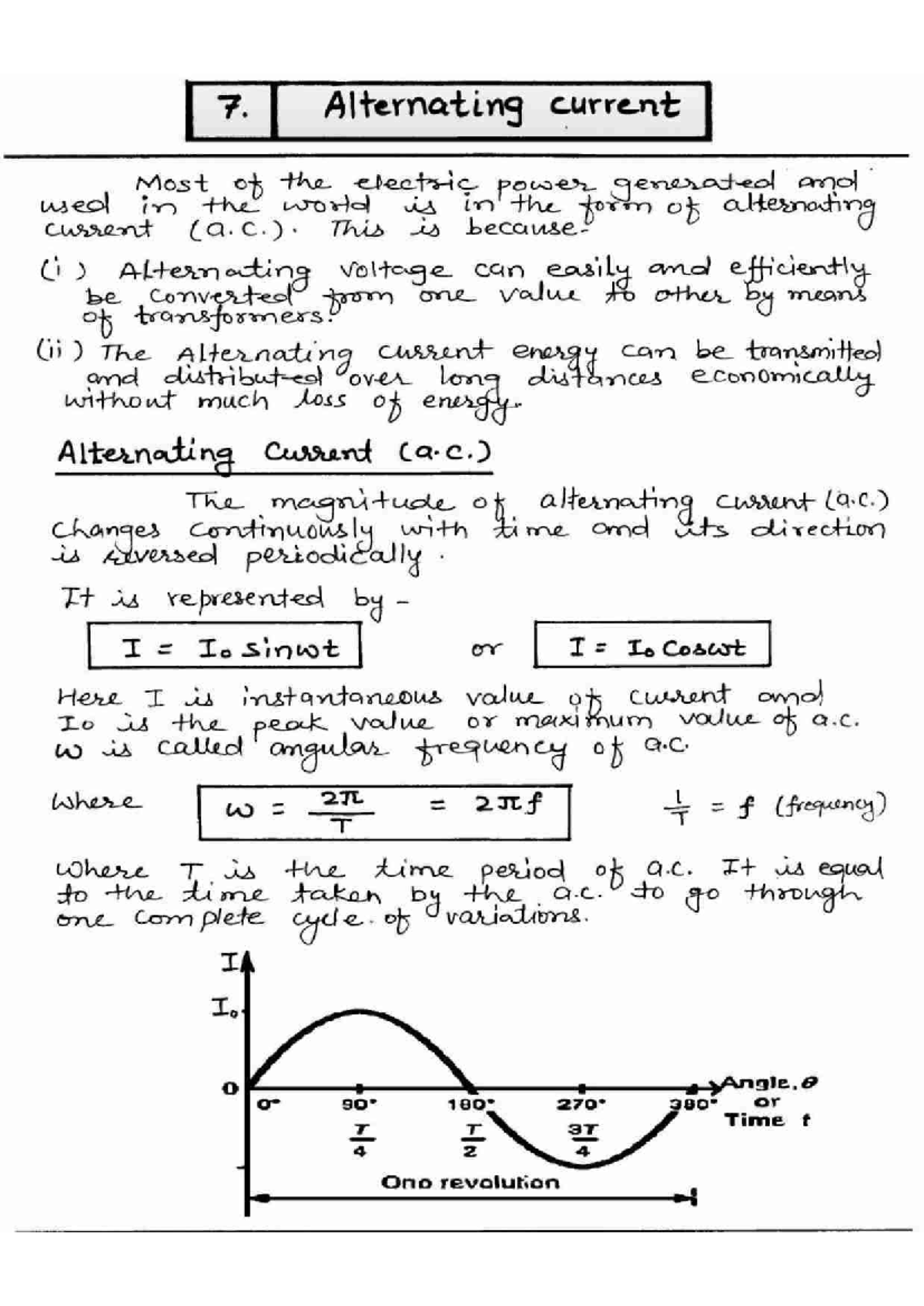 Alternating Current Notes XII - Physics HL - Studocu
