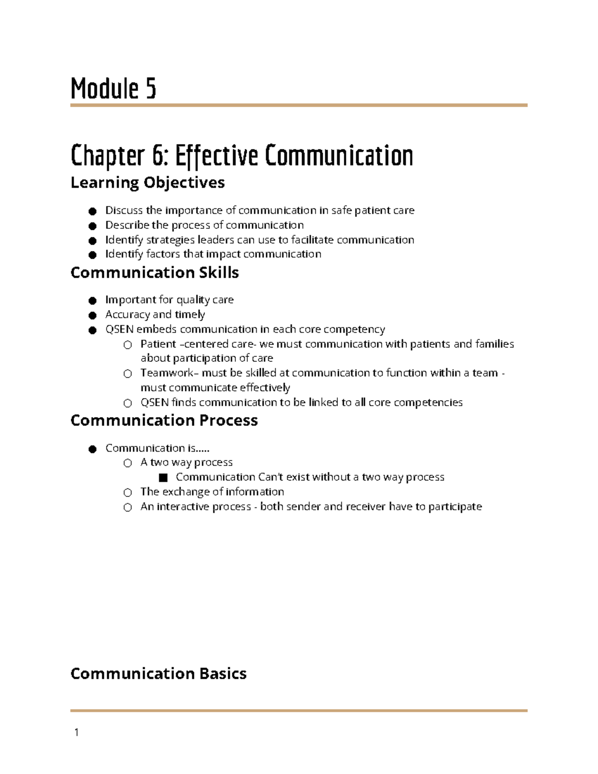 Mod 5 ch 6 and 15 - Prof Kutchin, Spring 2022 - Module 5 Chapter 6: Effective Communication ...