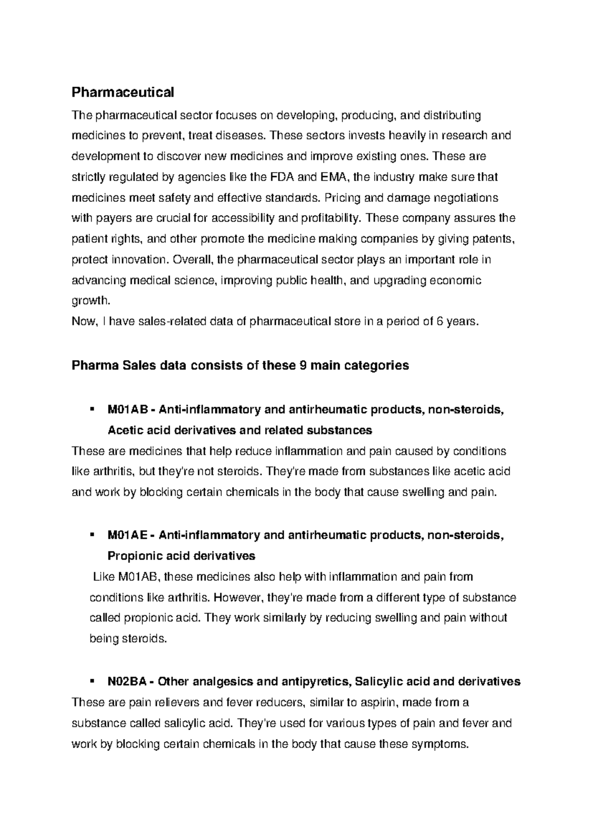 Pharma report - Pharmaceutical The pharmaceutical sector focuses on ...