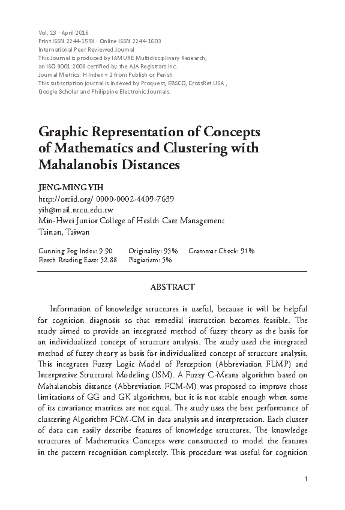 Graphic Representationof Conceptsof Mathematicsand Clusteringwith ...