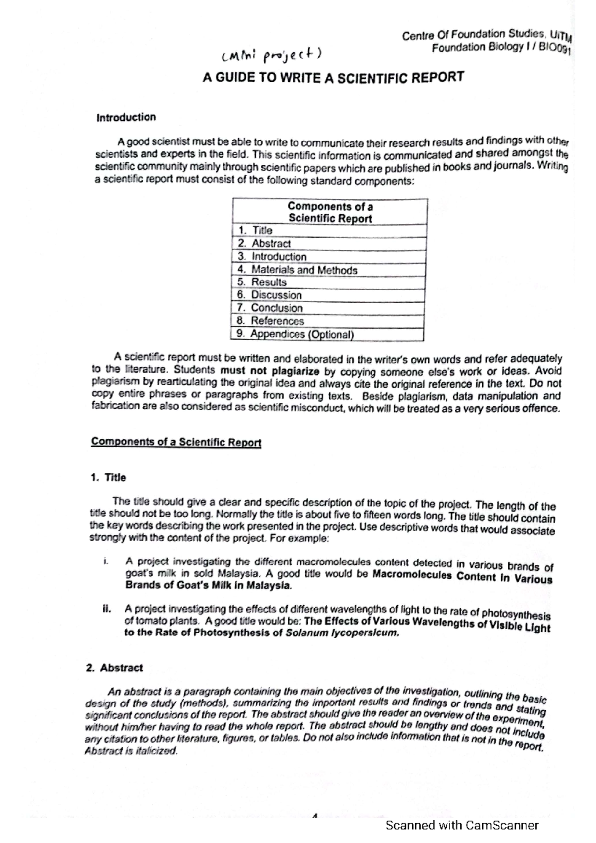 Sample of Scientific Report (Buku Amali) - Sains Asas - Studocu