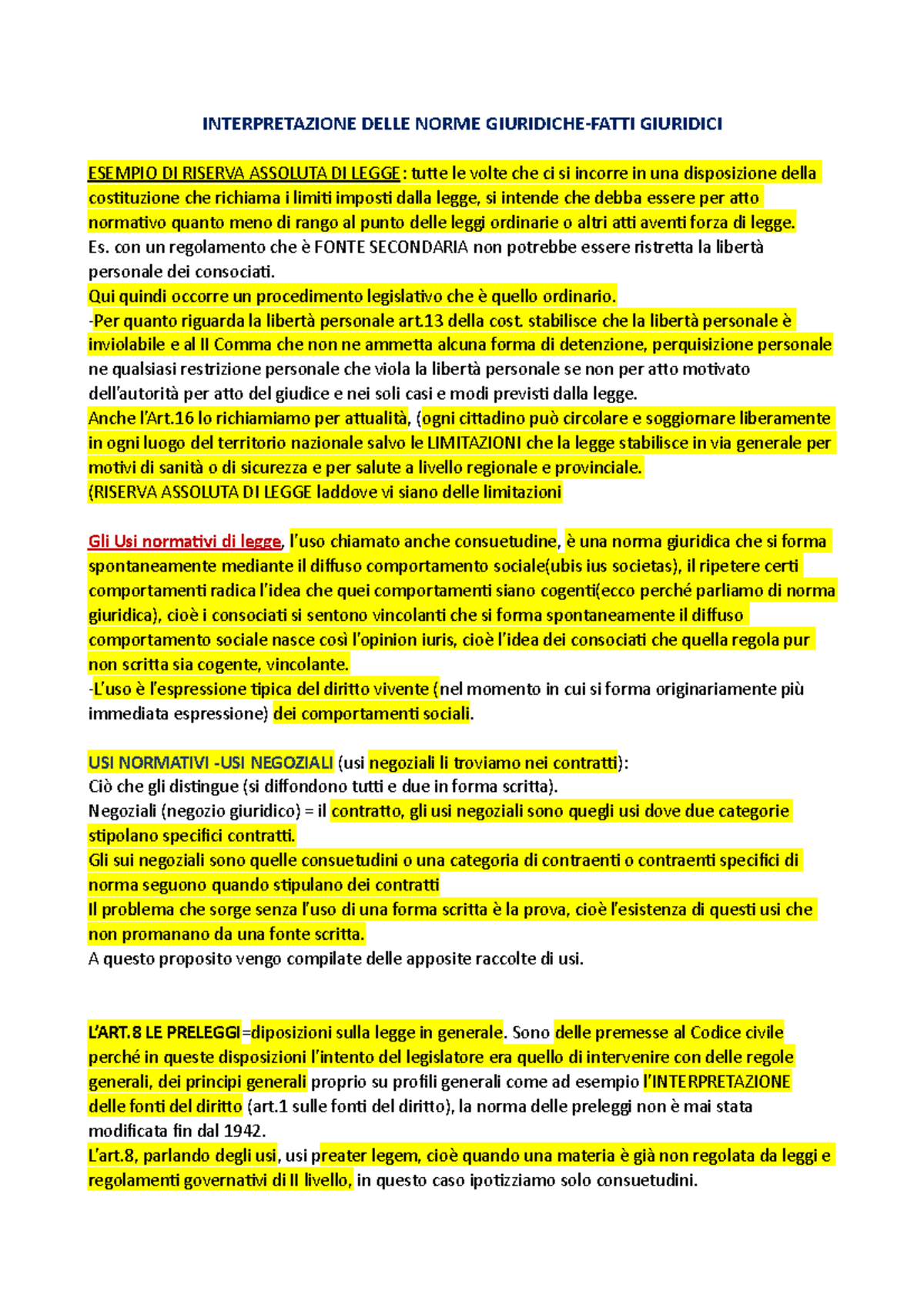 Interpretazione Delle Norme Giuridiche - INTERPRETAZIONE DELLE NORME ...