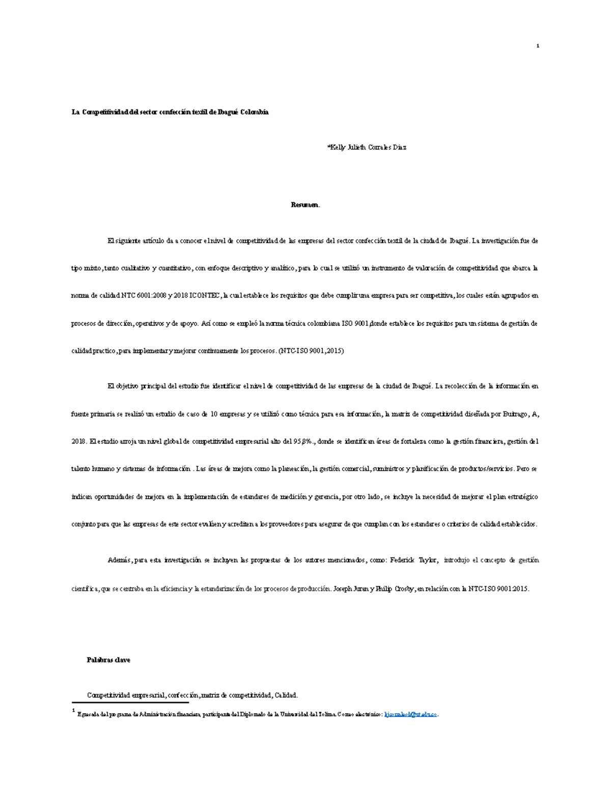 Articulo Kelly Corrales final - La Competitividad del sector confección ...