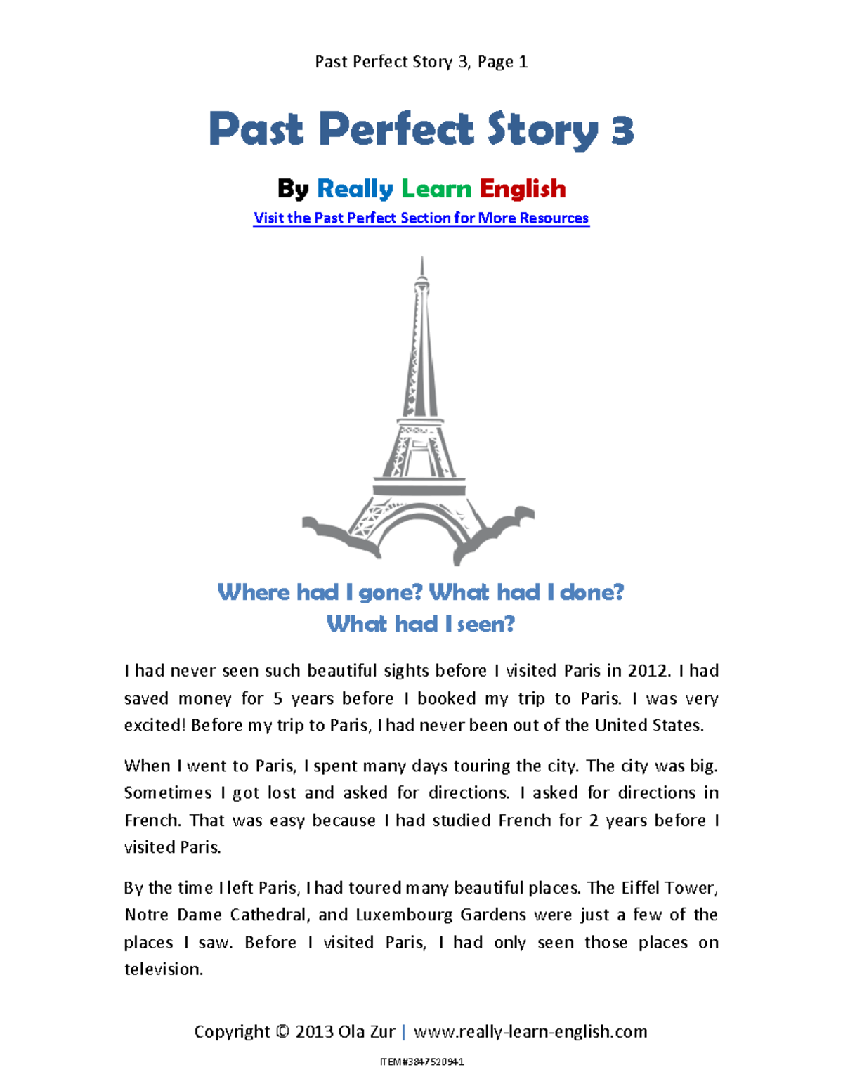 Past perfect 3 - Material para practicar tiempo verbal en inglés ...
