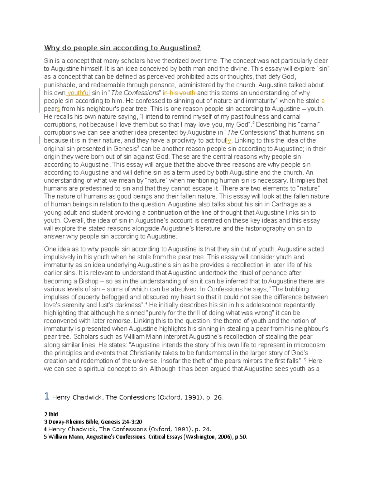 Why do people sin according to augustine - The concept was not ...
