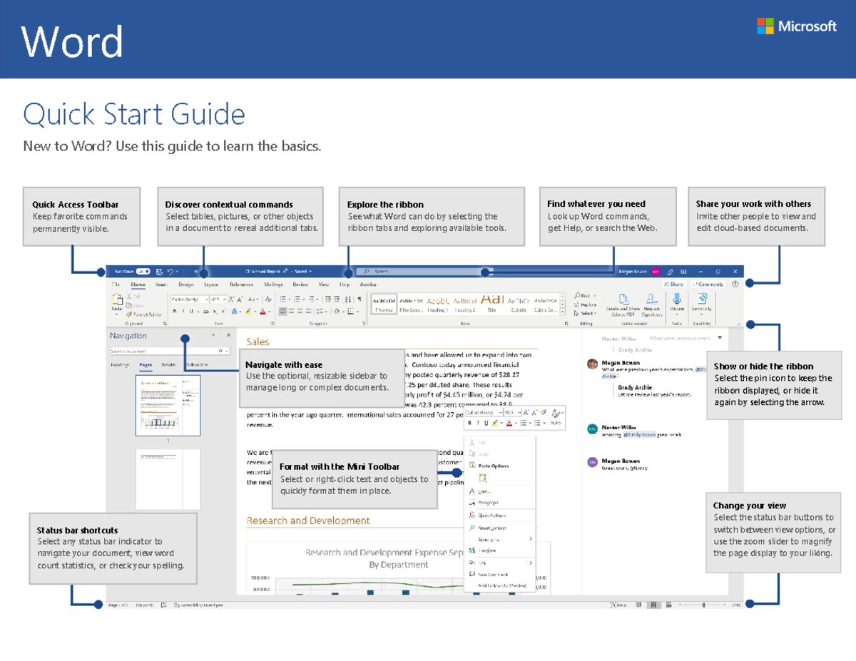 Word QS - Microsoft Word Quick Start Guide or Reference. New to Word ...