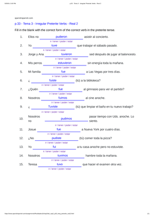 p.23 - Tema 2 - Preterite -er _ -ir verbs - Real 2.pdf Fill in the ...