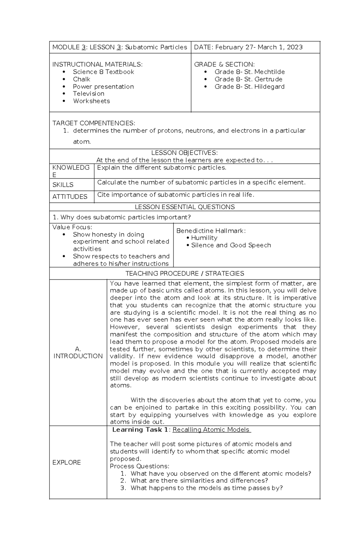 MP 3 - a plan for instruction - MODULE 3 : LESSON 3 : Subatomic ...