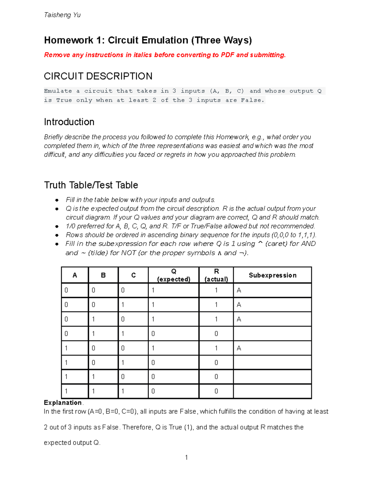 Copy of Homework 1 Circuit Emulation (Three Ways) - Homework 1: Circuit ...