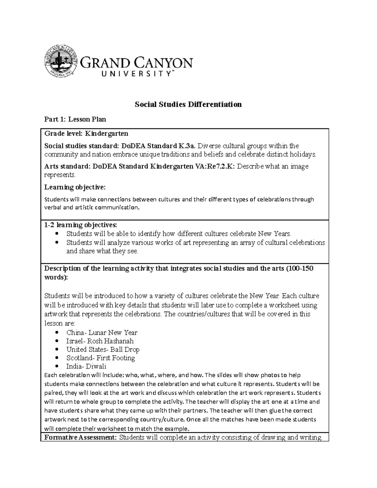 Social Studies Differentiation - Diverse cultural groups within the ...