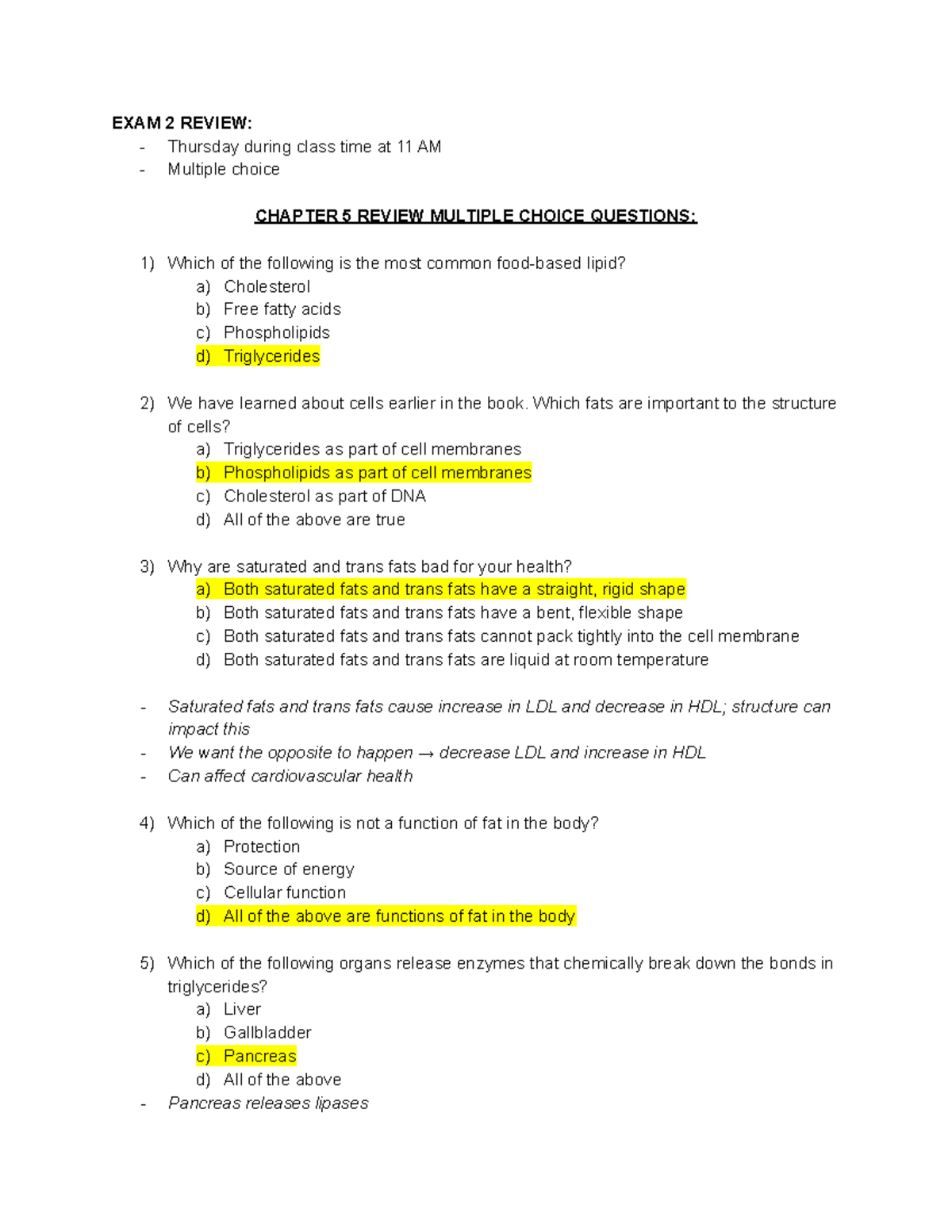 NFS Exam 2 Review Questions - EXAM 2 REVIEW: Thursday during class time ...