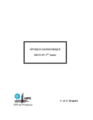 Série 2 Opt. Géo S2 Corr - Pour S3 - Optique Géométrique - Studocu