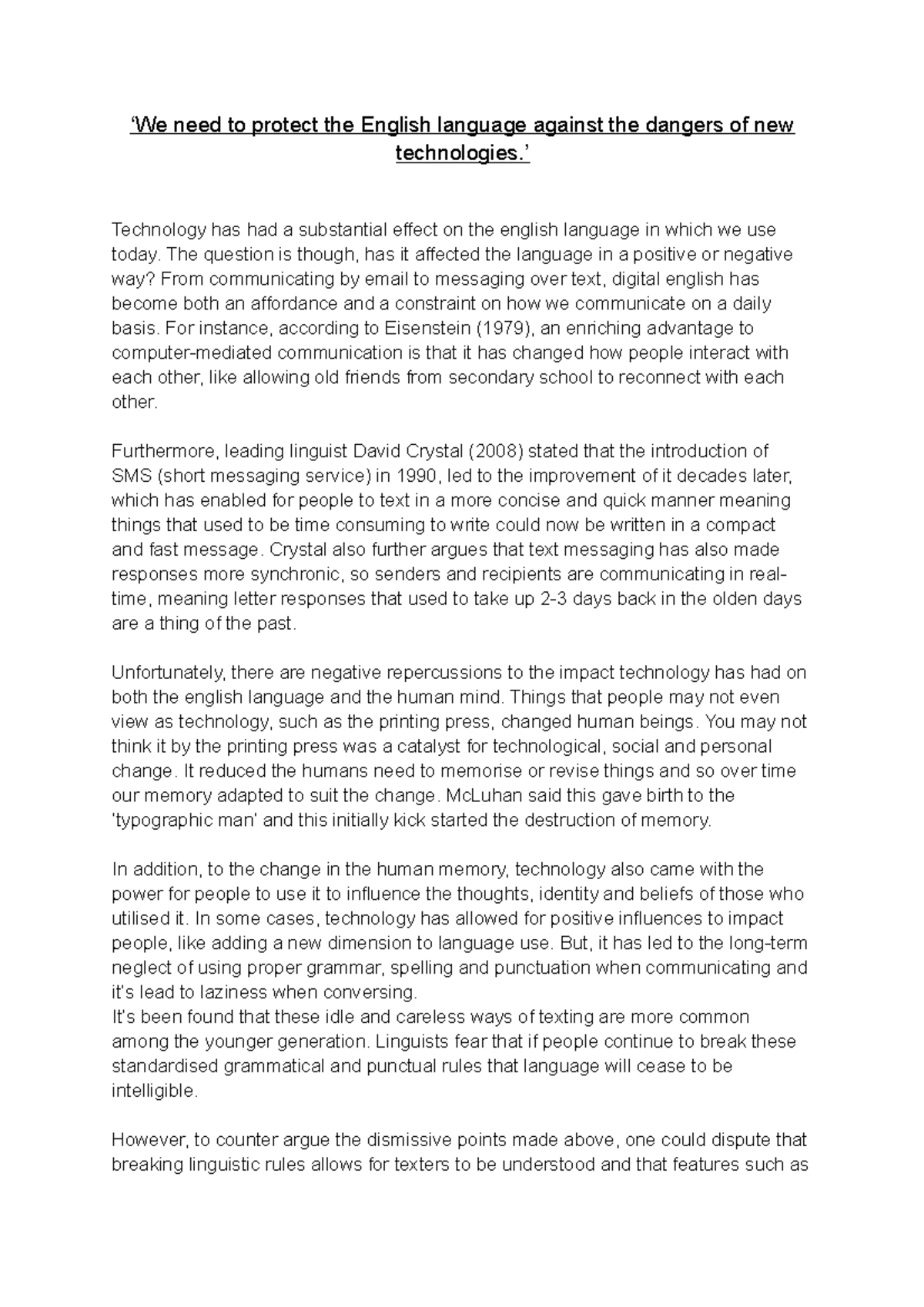 ‘We need to protect the English language against the dangers of new ...