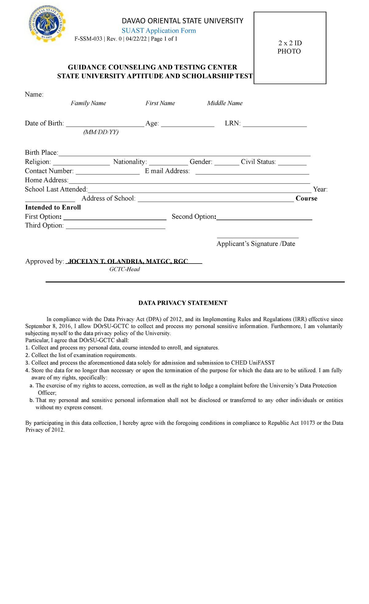 SSM-033%20 Suast - essay - DAVAO ORIENTAL STATE UNIVERSITY SUAST ...