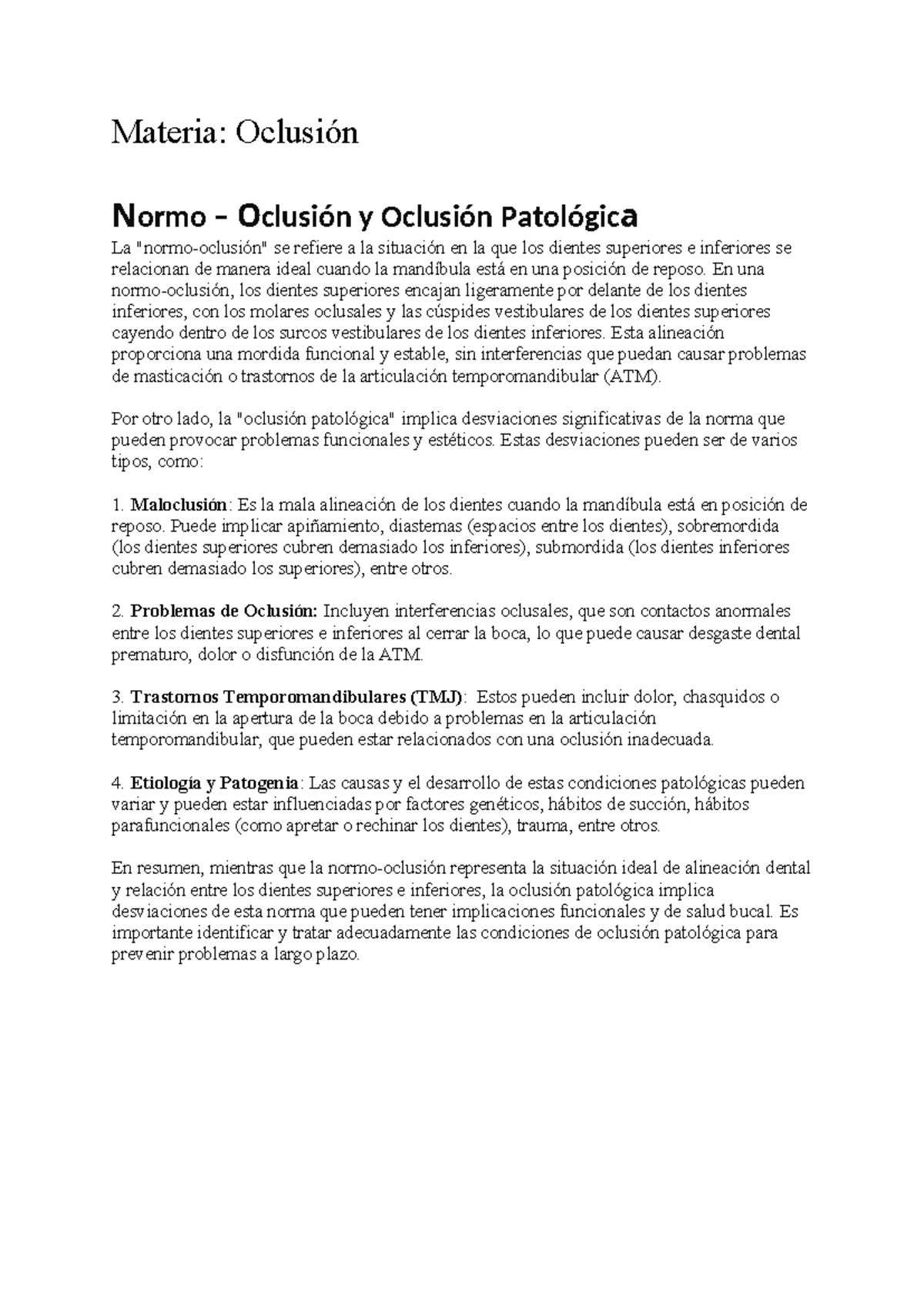 Oclusion - Samenvatting Management of Temporomandibular Disorders and ...