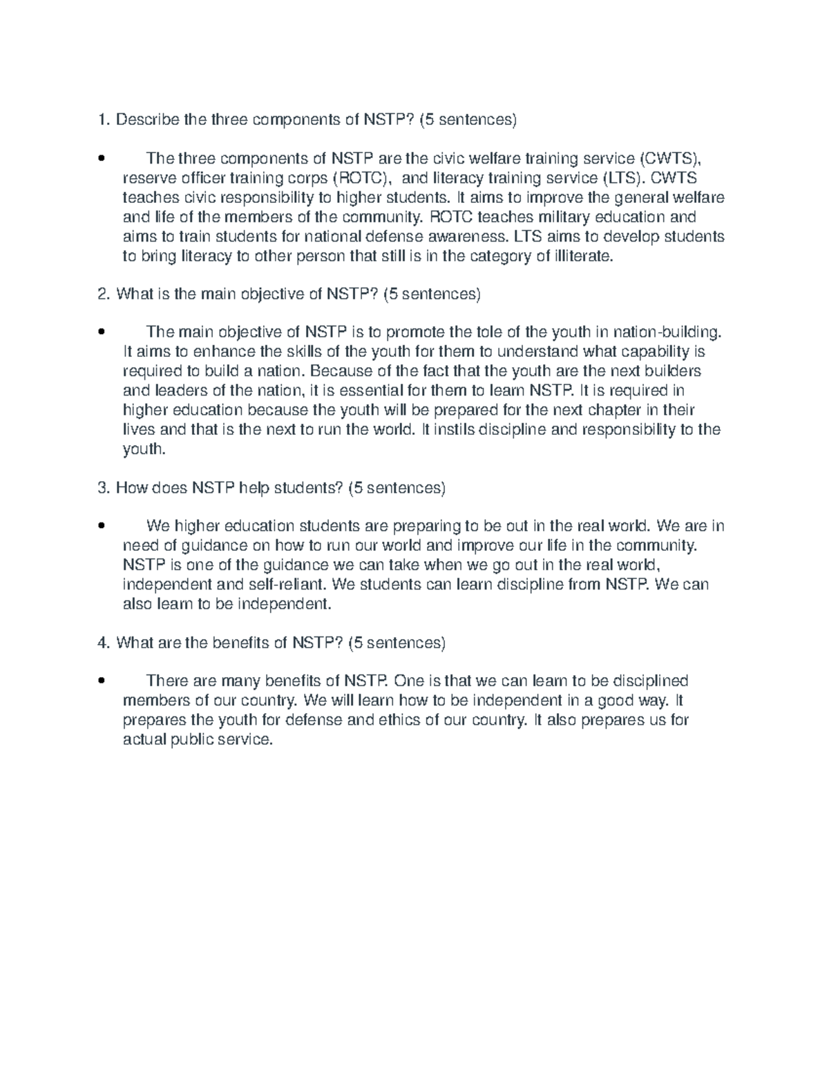 Nstp1 - NSTP introduction - National Service Training Program 2 - TIP ...