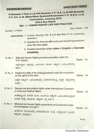 Human Rights question paper - Human Rights Law and Practice - Studocu