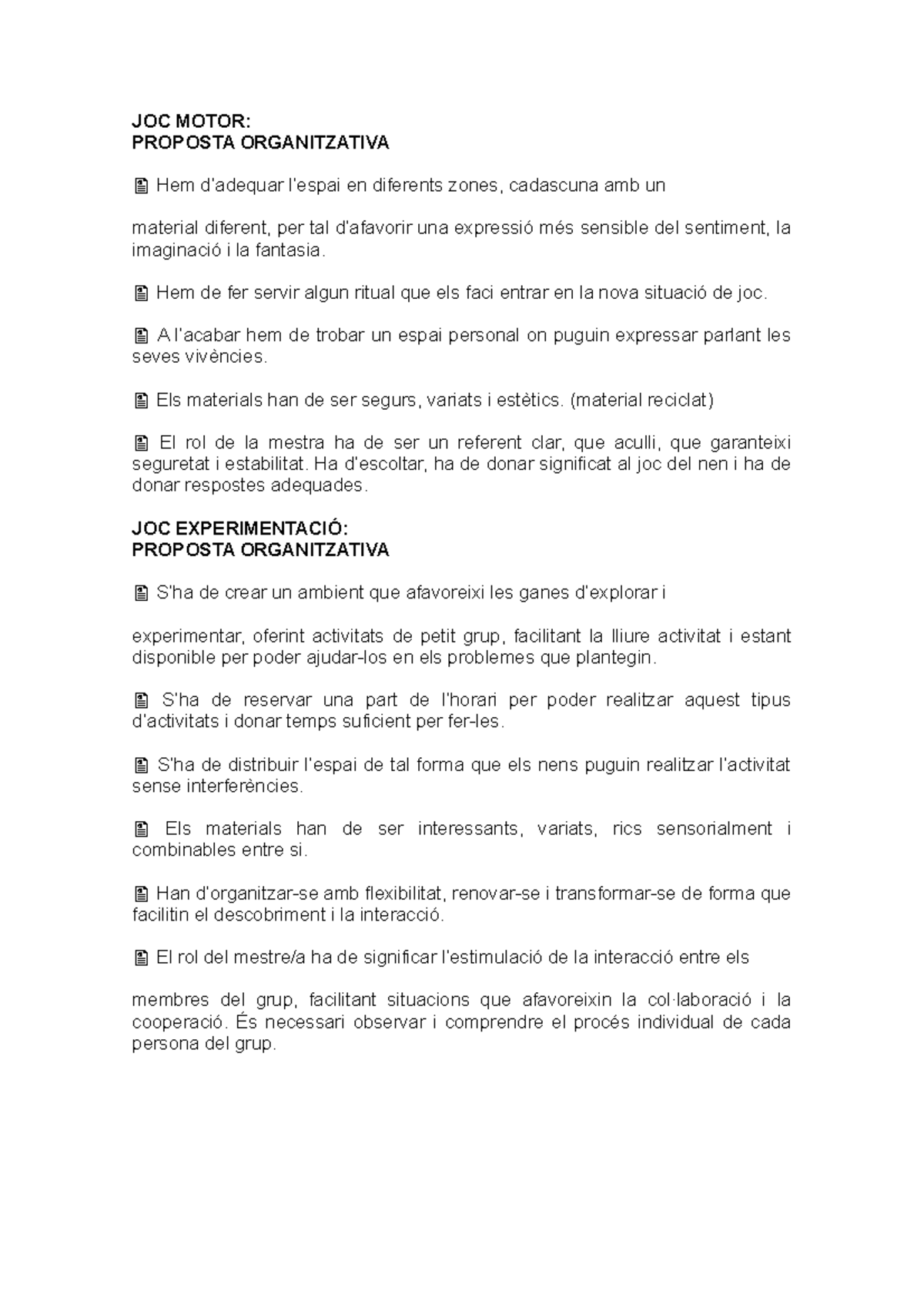 JOC Motor - Tipos de juegos - JOC MOTOR: PROPOSTA ORGANITZATIVA Hem d ...